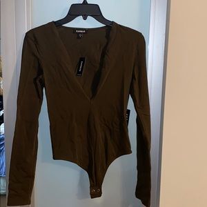 Express | Tops | Hunter Green Express Body Suit Nwt | Poshmark
